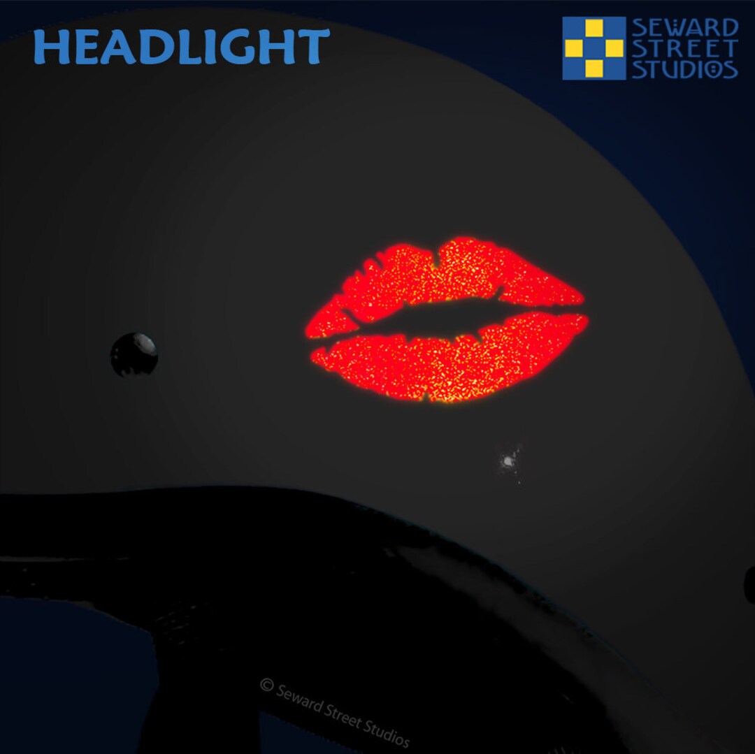 Lips Reflective Decal, Kiss Helmet Sticker, Smack Motorcycle Sticker ...