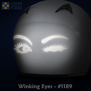 Winking Eyes Reflective Decal, Eye Lashes Wink Car Window Sticker ...