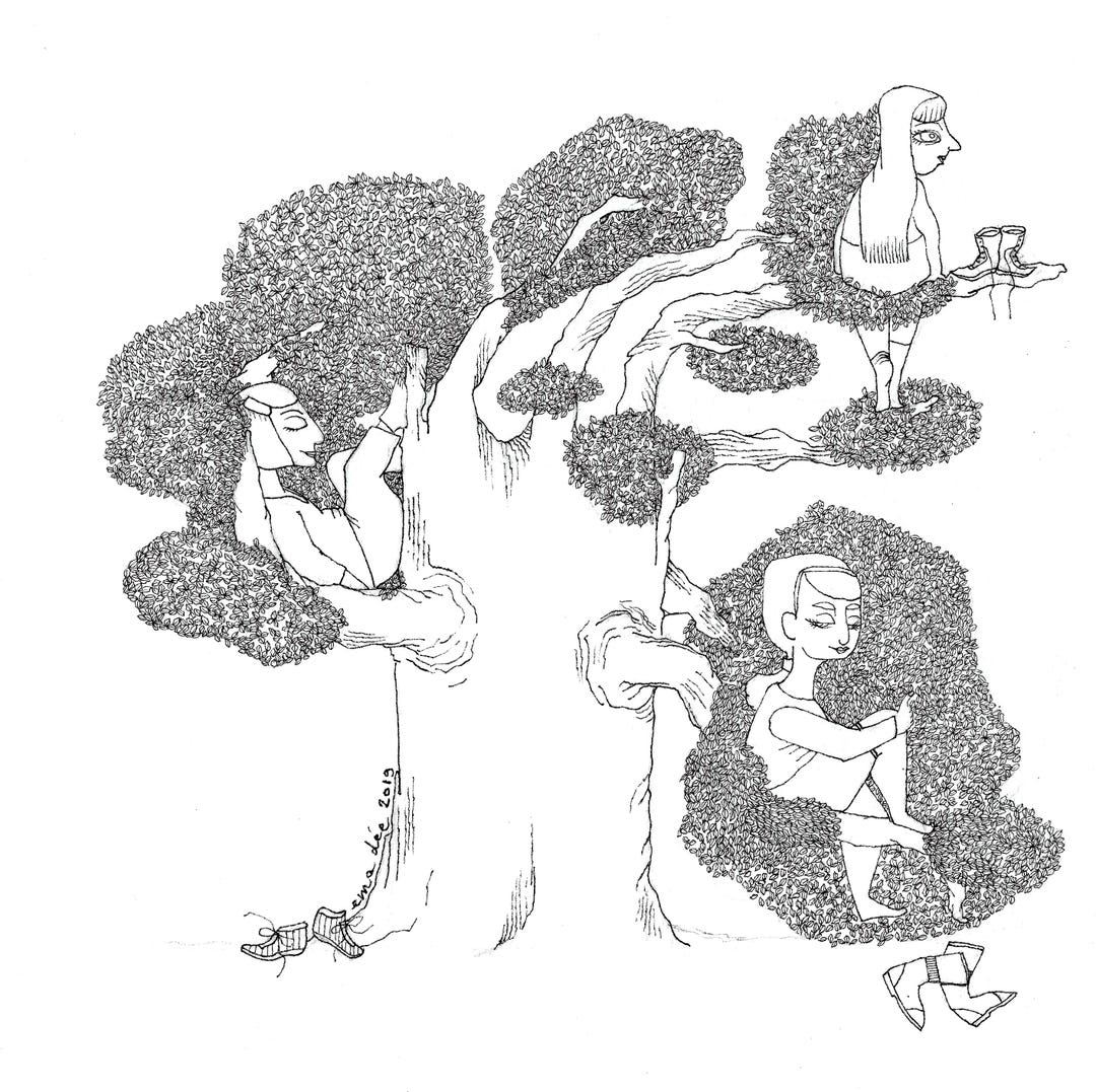 Original Black and White Graphic Artwork - Fine Felt-tip Pen Drawing ...