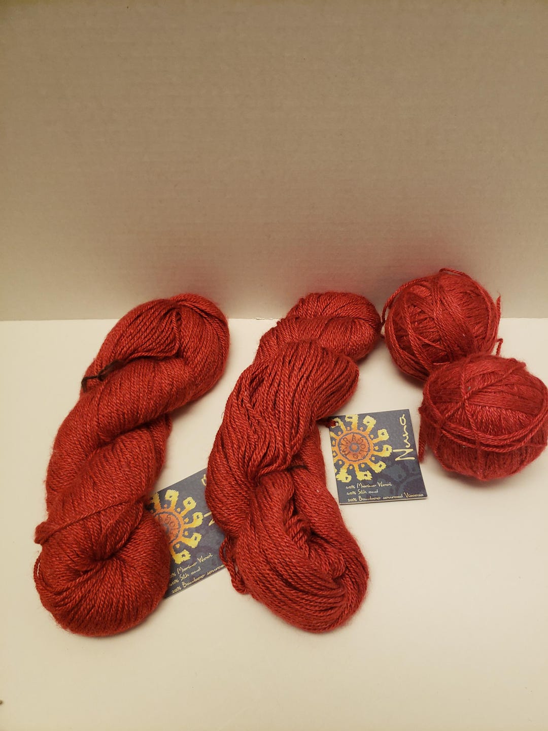 4 Skeins Peruvian Mirasol Nuna Yarn Burnt Orange Color 1021 Merino Wool ...