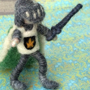 Needle Felted Posable Knight With Flipping Helmet, Sword and Cape ...