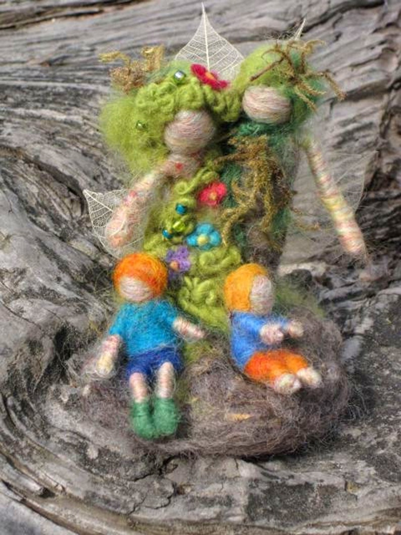 Needle Felted Family Tree Parents and Children Mother | Etsy