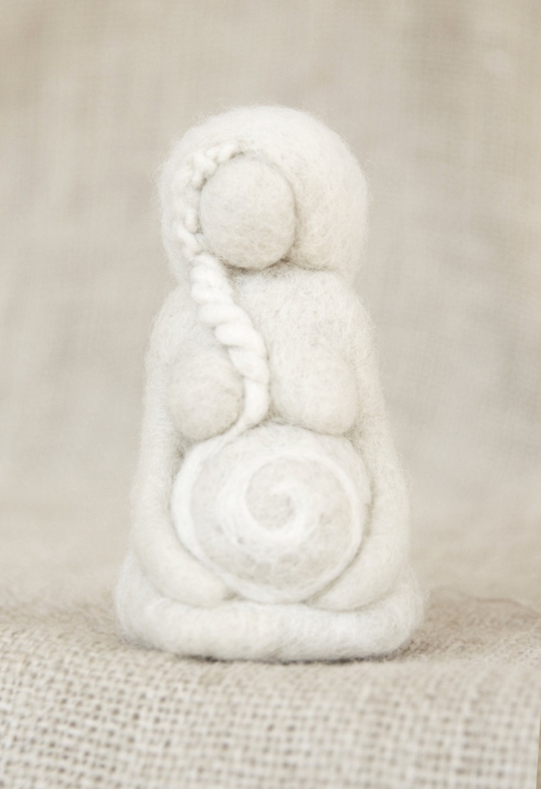 Mother Earth White Gaia Needle Felted Goddess Midwife Doula Pregnancy ...