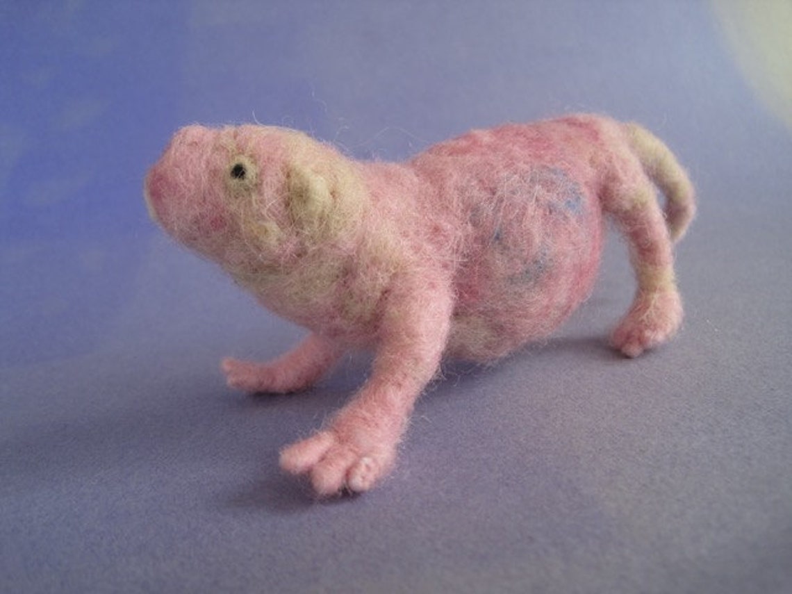 Needle Felted Animal, Needle Felted Rat, Naked Mole Rat, Posable Toy ...