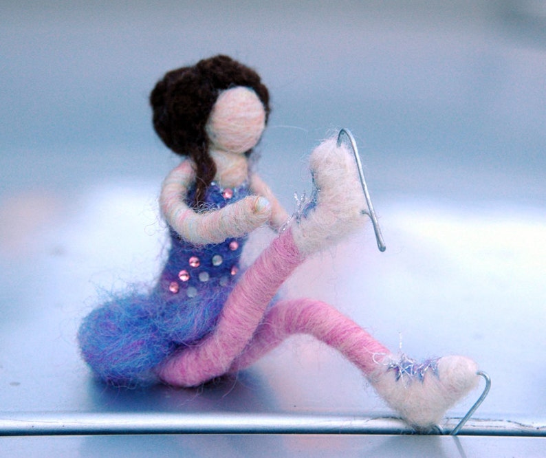 Needle Felted Doll, Figure Skater, Ice Skating, Figure Skating, Winter ...
