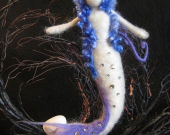 Needle Felted Mermaid With Seashell Fins Original Design by | Etsy