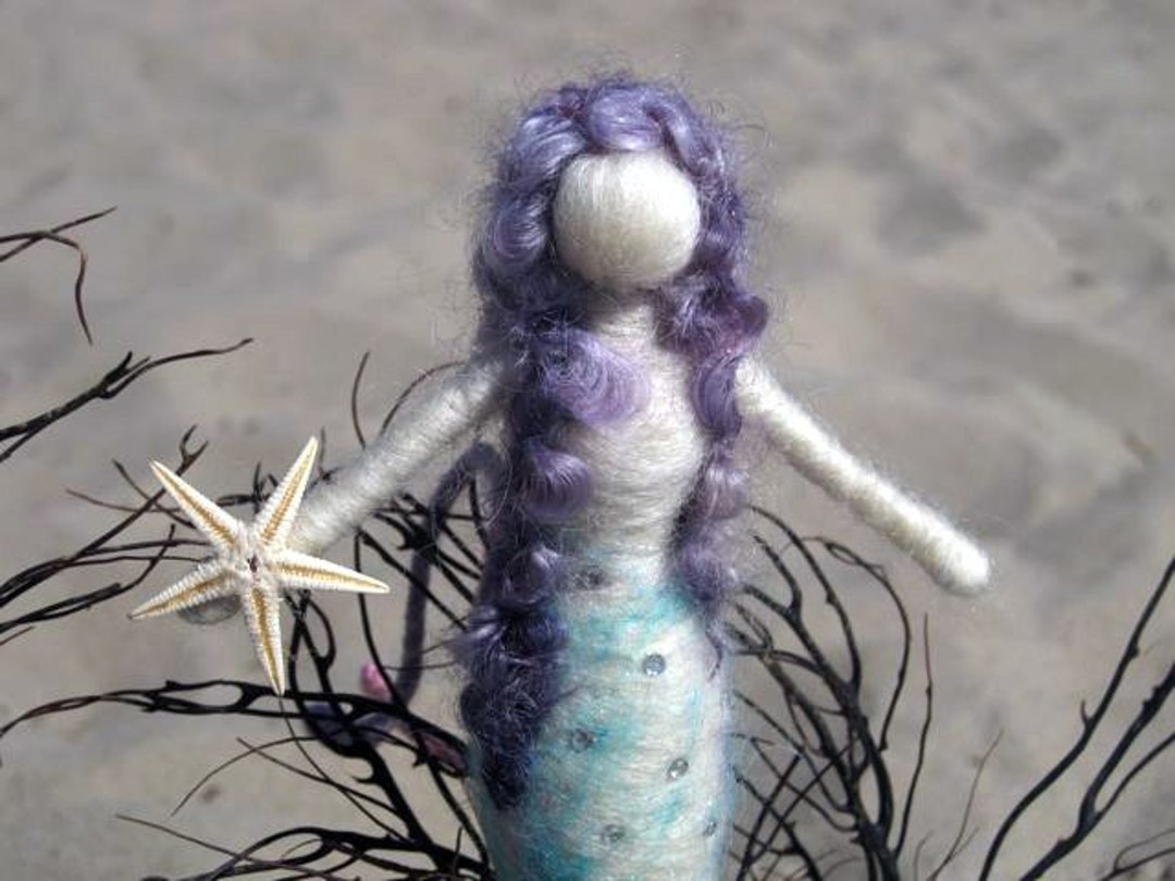 Needle Felted Mermaid With Seashell Fins - Original Design by Borbala ...