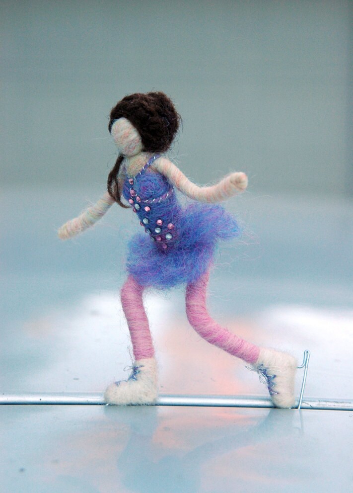 Needle Felted Doll, Figure Skater, Ice Skating, Figure Skating, Winter ...