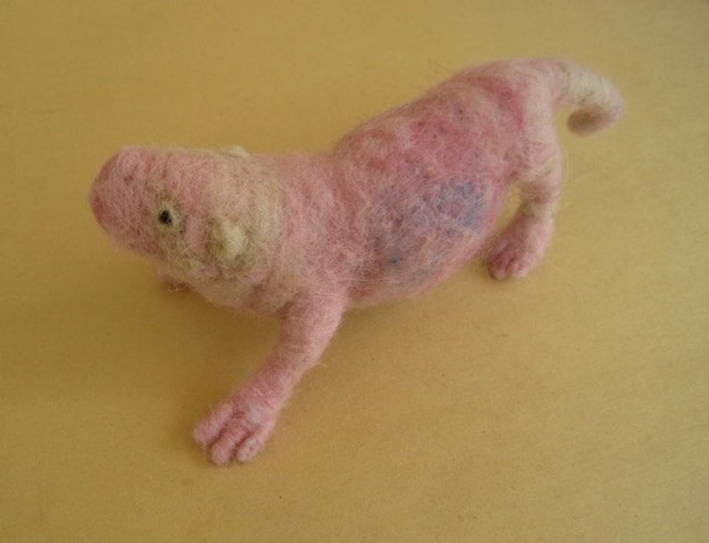 Needle Felted Animal, Needle Felted Rat, Naked Mole Rat, Posable Toy ...