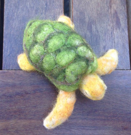 Needle Felted Animal, Felted Sea Turtle, Felted Turtle, Posable Toy ...