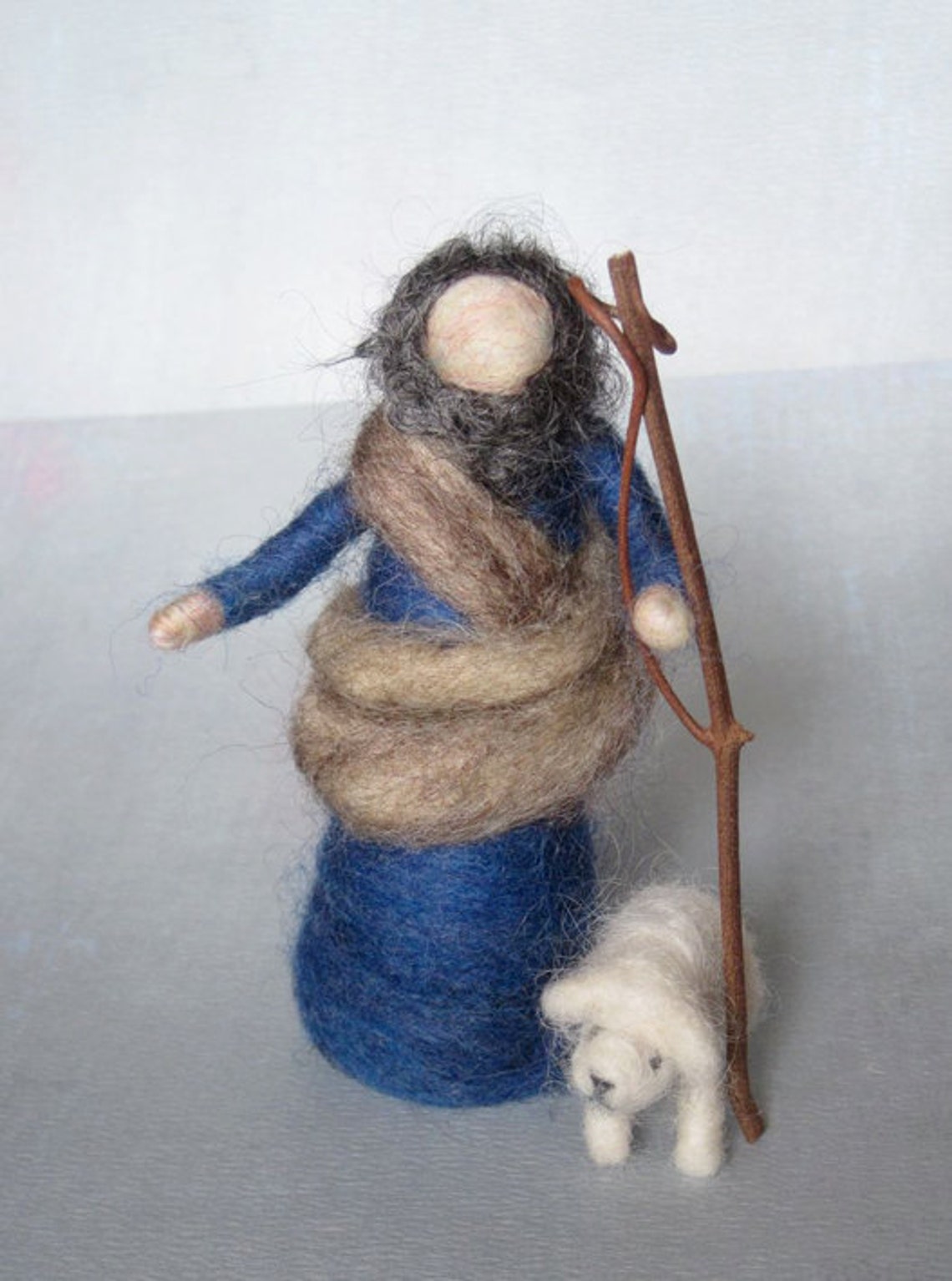 Needle Felted Nativity Set, Good Shepherd ONLY (no Lamb) Original ...