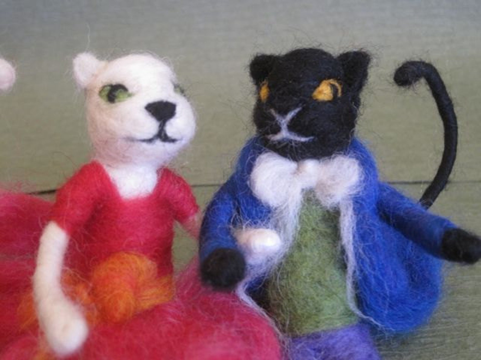 Needle Felted Cat Girl Elegant Cat Cat in Pink Waldorf Toy | Etsy