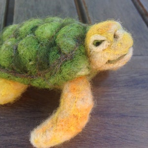 Needle Felted Animal, Felted Sea Turtle, Felted Turtle, Posable Toy ...
