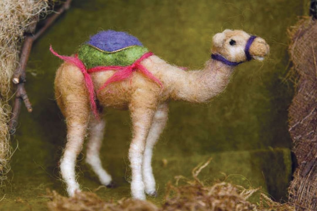 Needle Felted Animal, Camel, Nativity Set, Waldorf Nativity, Standing ...