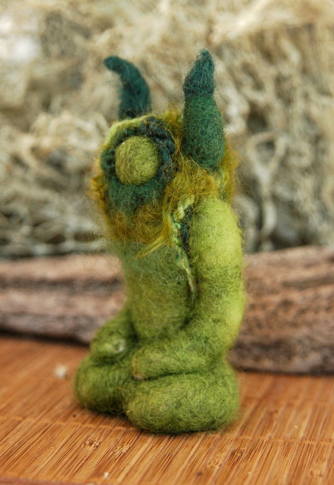 Needle Felted Figure, Horned God, Green Man Sculpture, Wiccan Altar ...