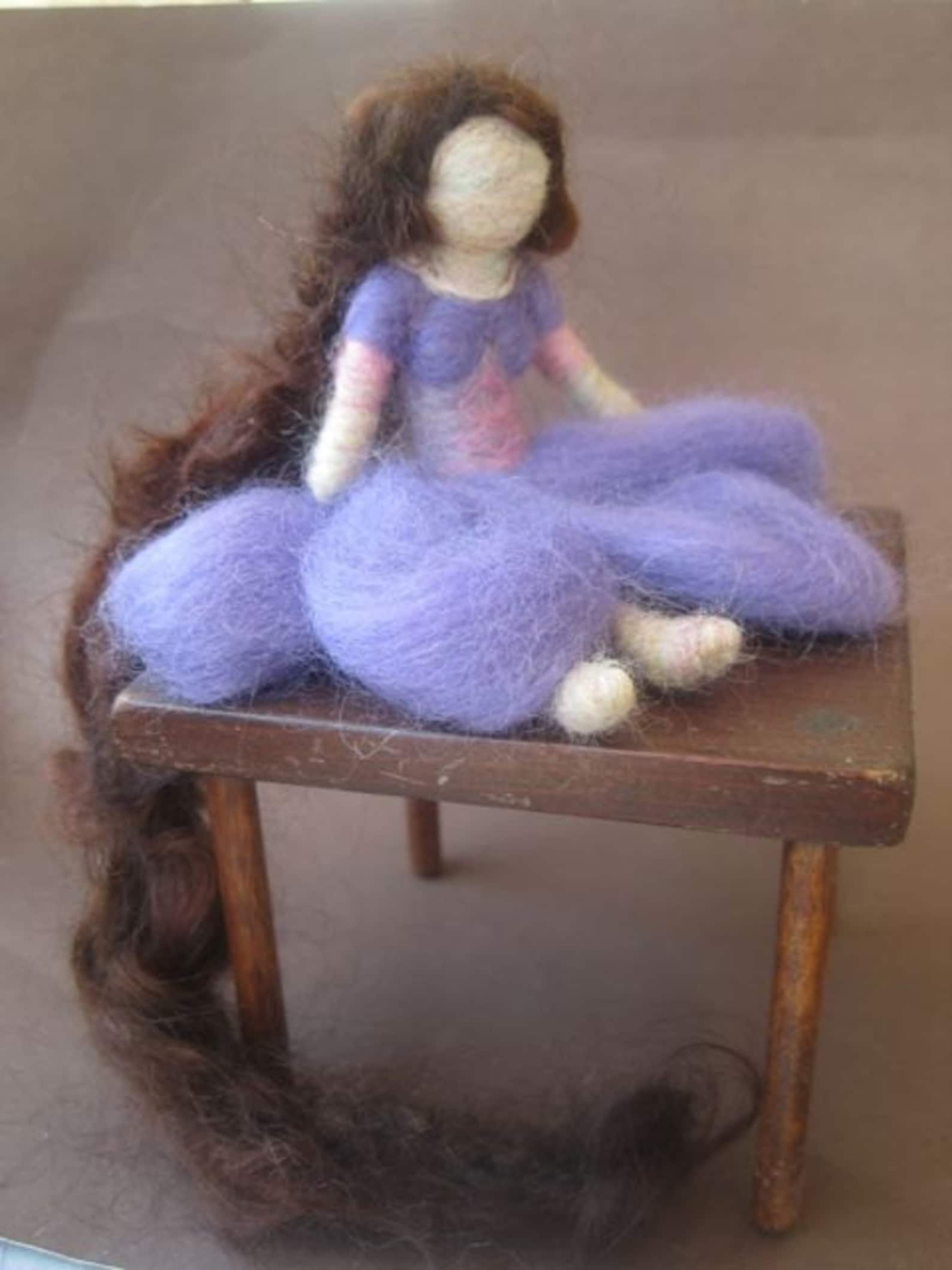 Needle Felted Doll Rapunzel Waldorf Doll Brunette Blonde - Etsy