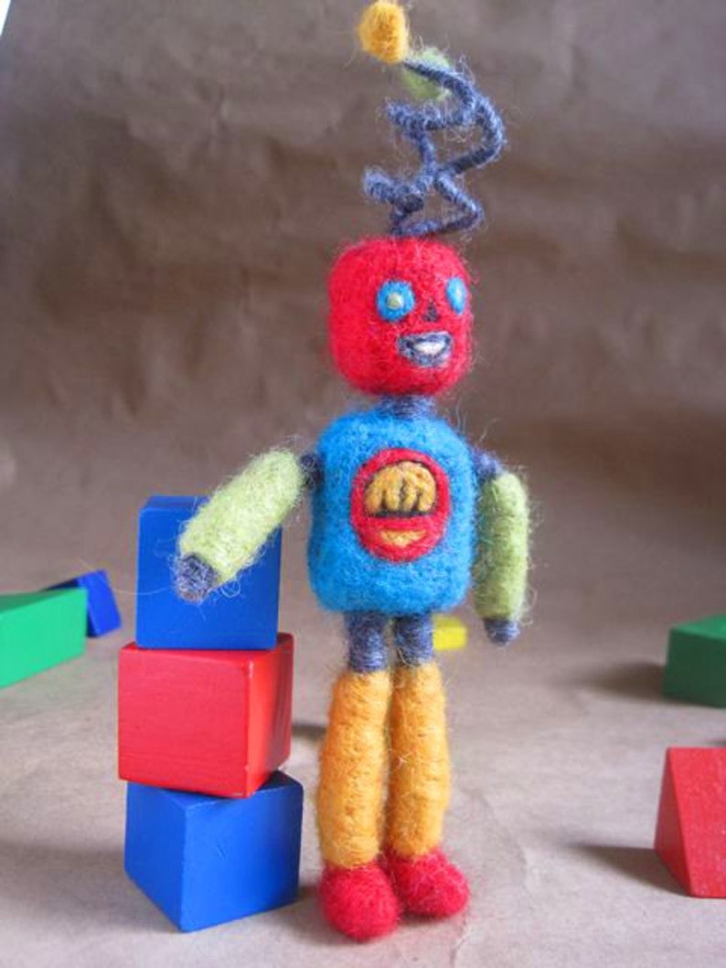 Needle Felted Boribot Retro Robot Girl - Tika (L005RT) - Original ...