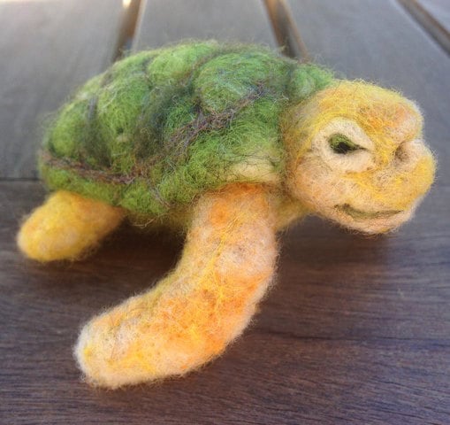 Needle Felted Animal, Felted Sea Turtle, Felted Turtle, Posable Toy ...