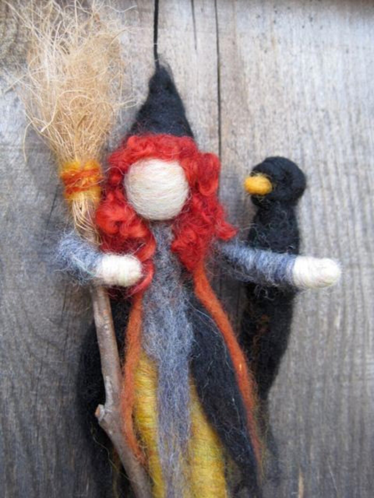 Red Haired Needle Felted Cute Halloween Witch - Original Design by ...