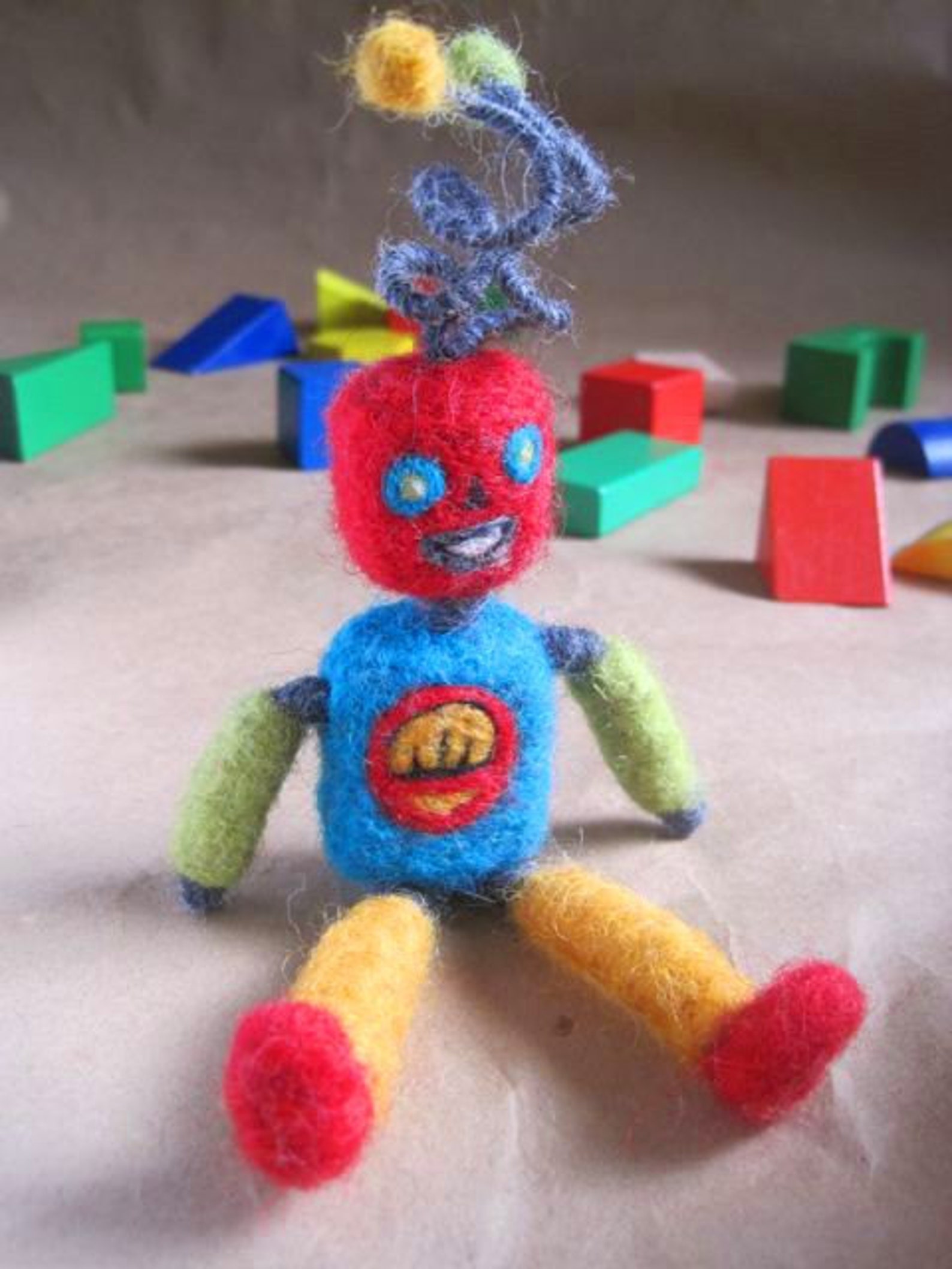 Needle Felted Boribot Retro Robot Girl - Tika (L005RT) - Original ...