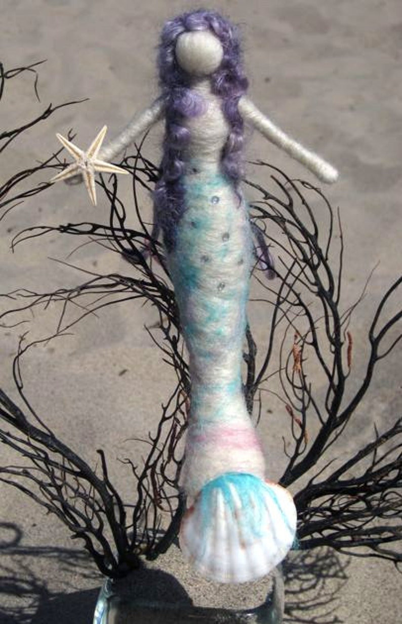Needle Felted Mermaid With Seashell Fins - Original Design by Borbala ...