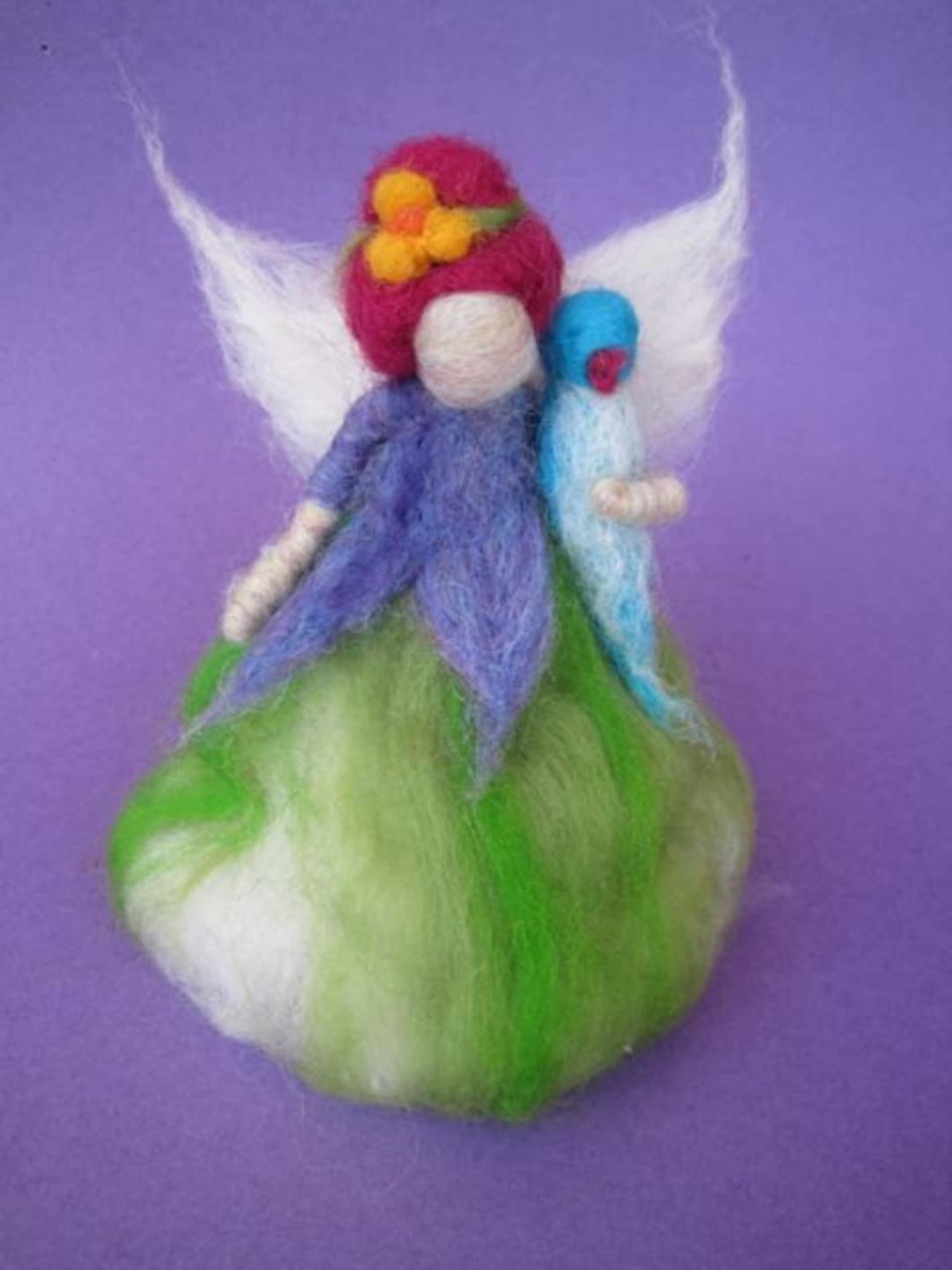 Needle Felted Spring Fairy, Fairy With Bird, Spring Nature Table ...