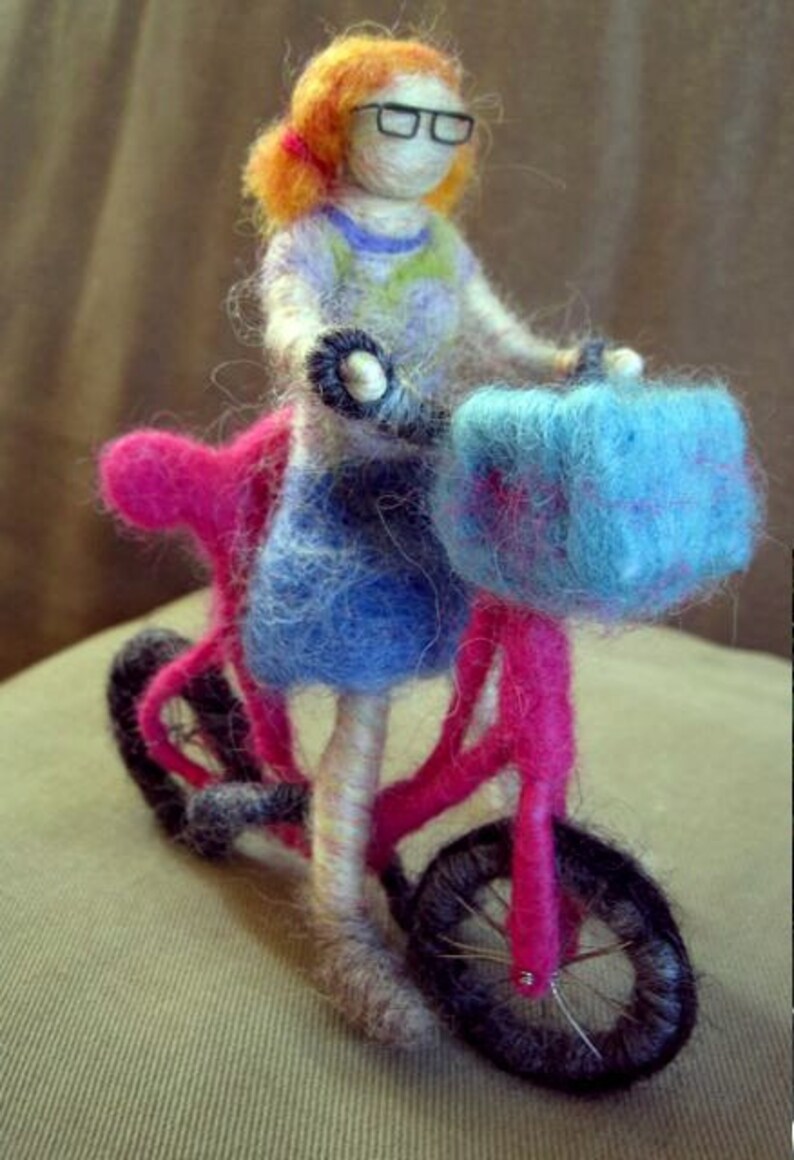 Needle Felted Bike With Mini Me CUSTOMIZABLE Original - Etsy