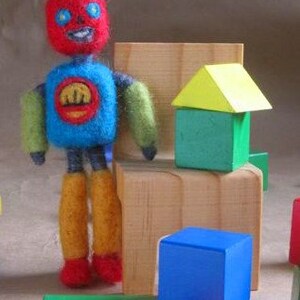 Needle Felted Boribot Retro Robot Girl - Tika (L005RT) - Original ...