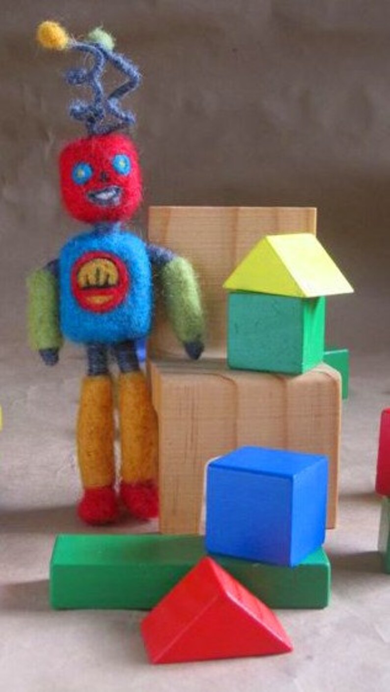 Needle Felted Boribot Retro Robot Girl - Tika (L005RT) - Original ...