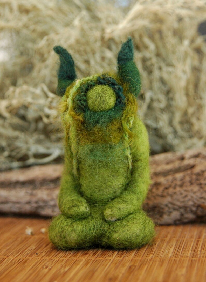 Needle Felted Figure, Horned God, Green Man Sculpture, Wiccan Altar ...