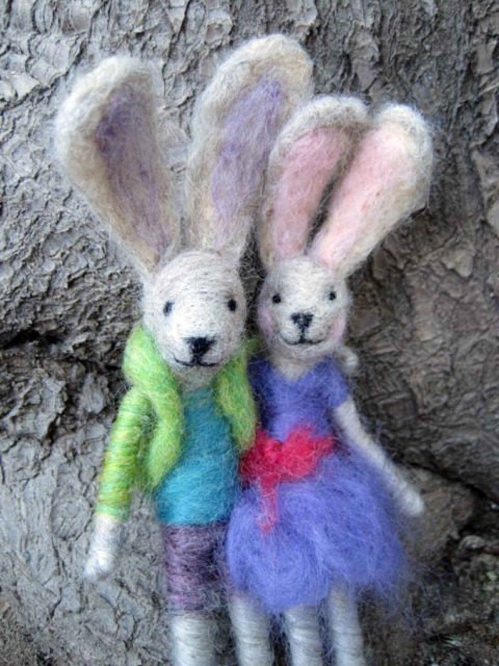 Needle Felted Animal Felted Rabbit Girl and Boy Easter - Etsy