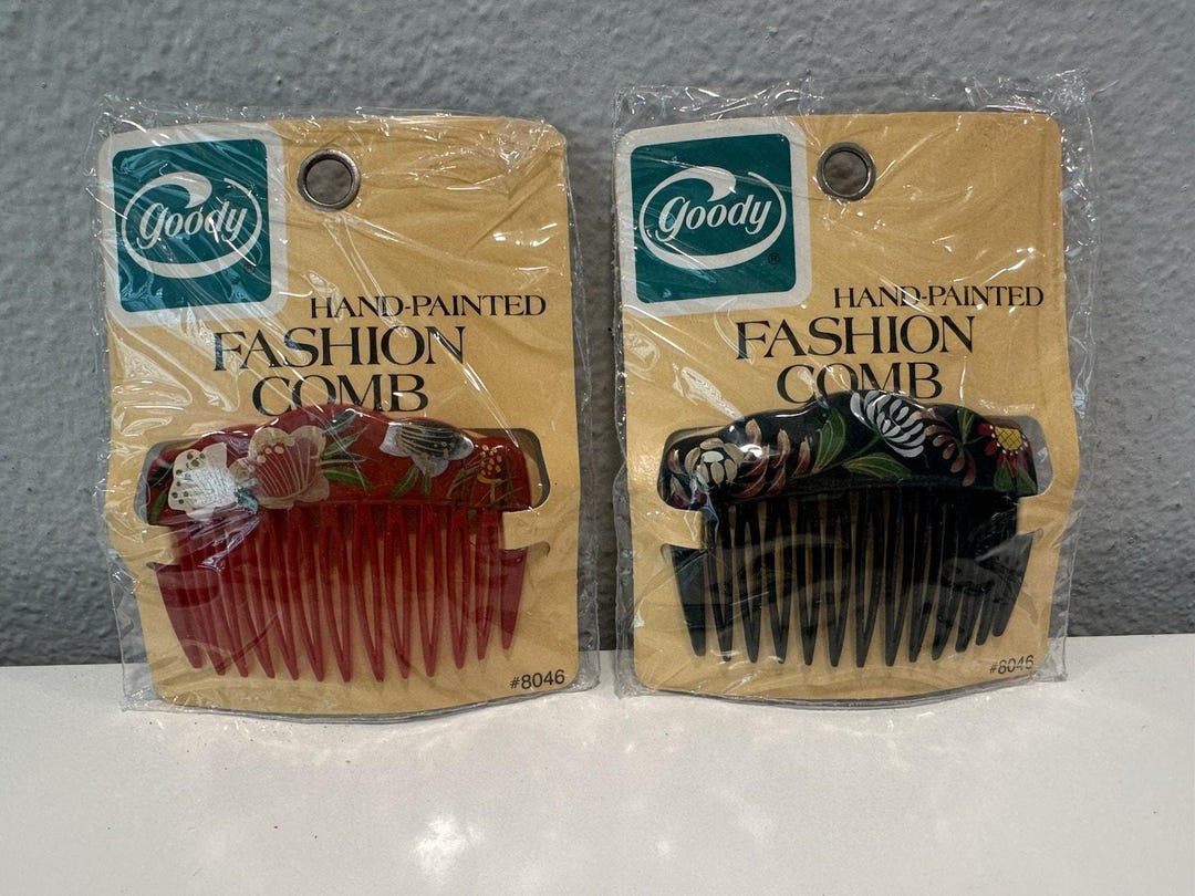 VINTAGE *NEW* 70's 80's Goody Hand-painted Fashion Combs Set - Etsy