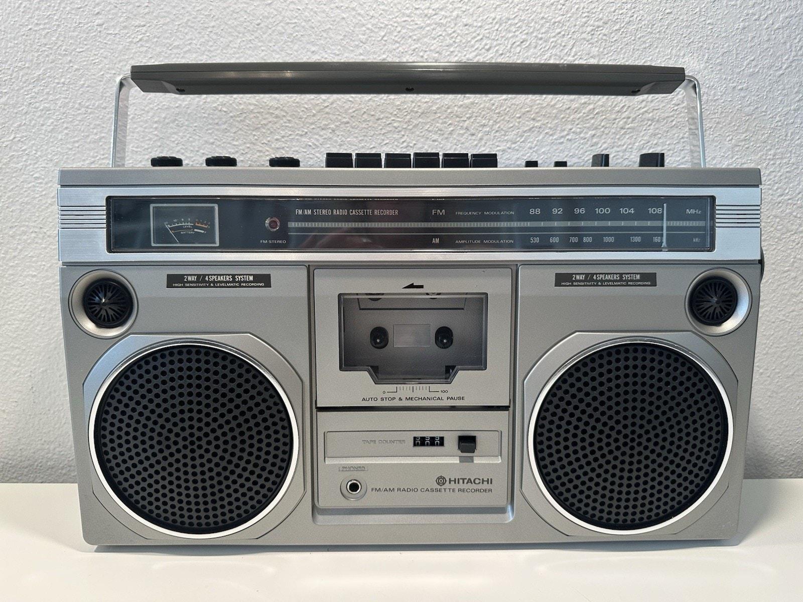 VINTAGE *NEW* 80's Hitachi TRK-7500H Boom Box Radio Cassette Recorder ...