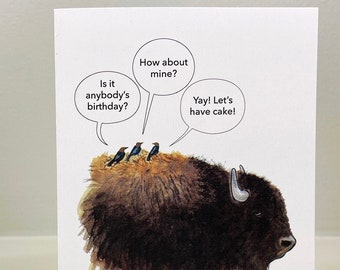 Buffalo Birthday Card - Etsy