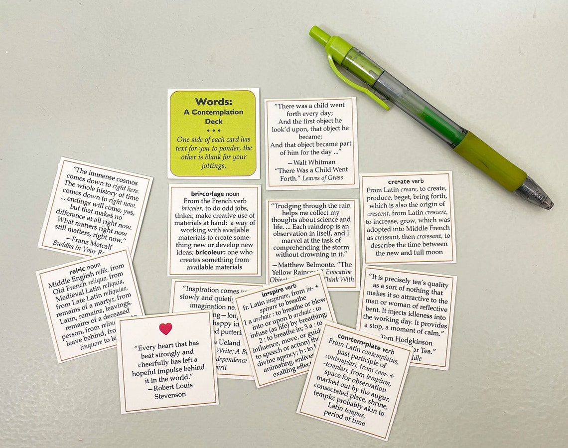 A Tiny Set of Message Cards With Inspirational Quotes and - Etsy