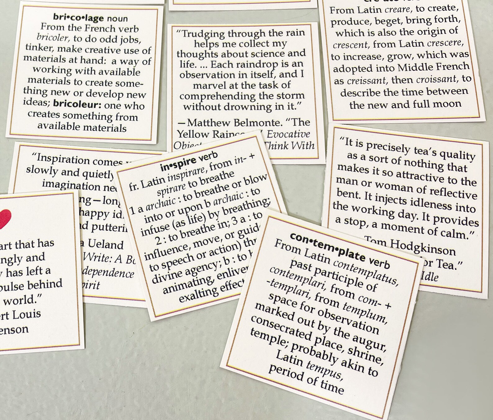 A Tiny Set of Message Cards With Inspirational Quotes and - Etsy