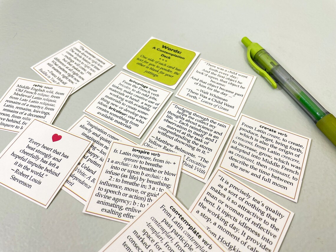 A Tiny Set of Message Cards With Inspirational Quotes and - Etsy