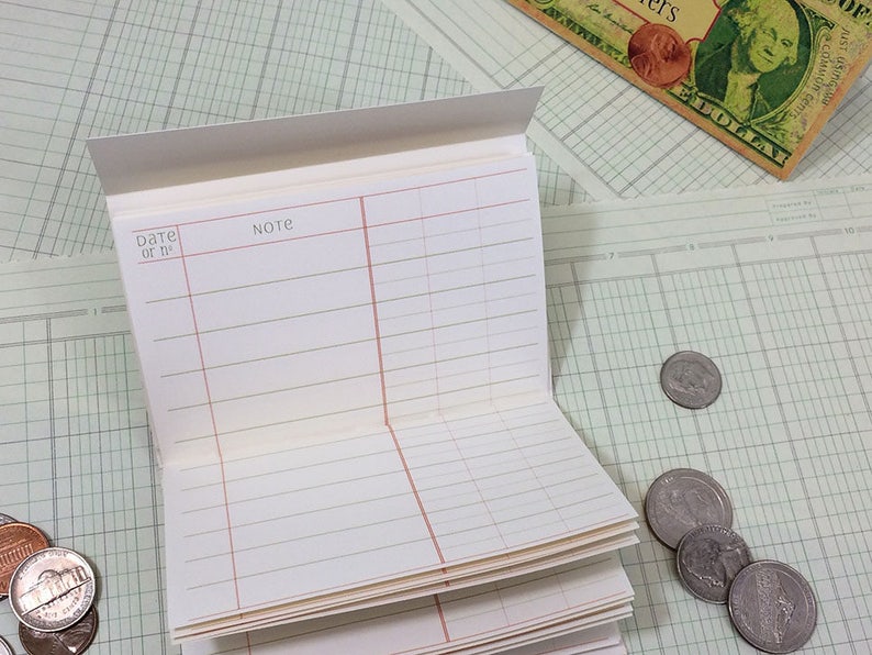 Pocket ledger with choice of covers. Spending log with receipt | Etsy