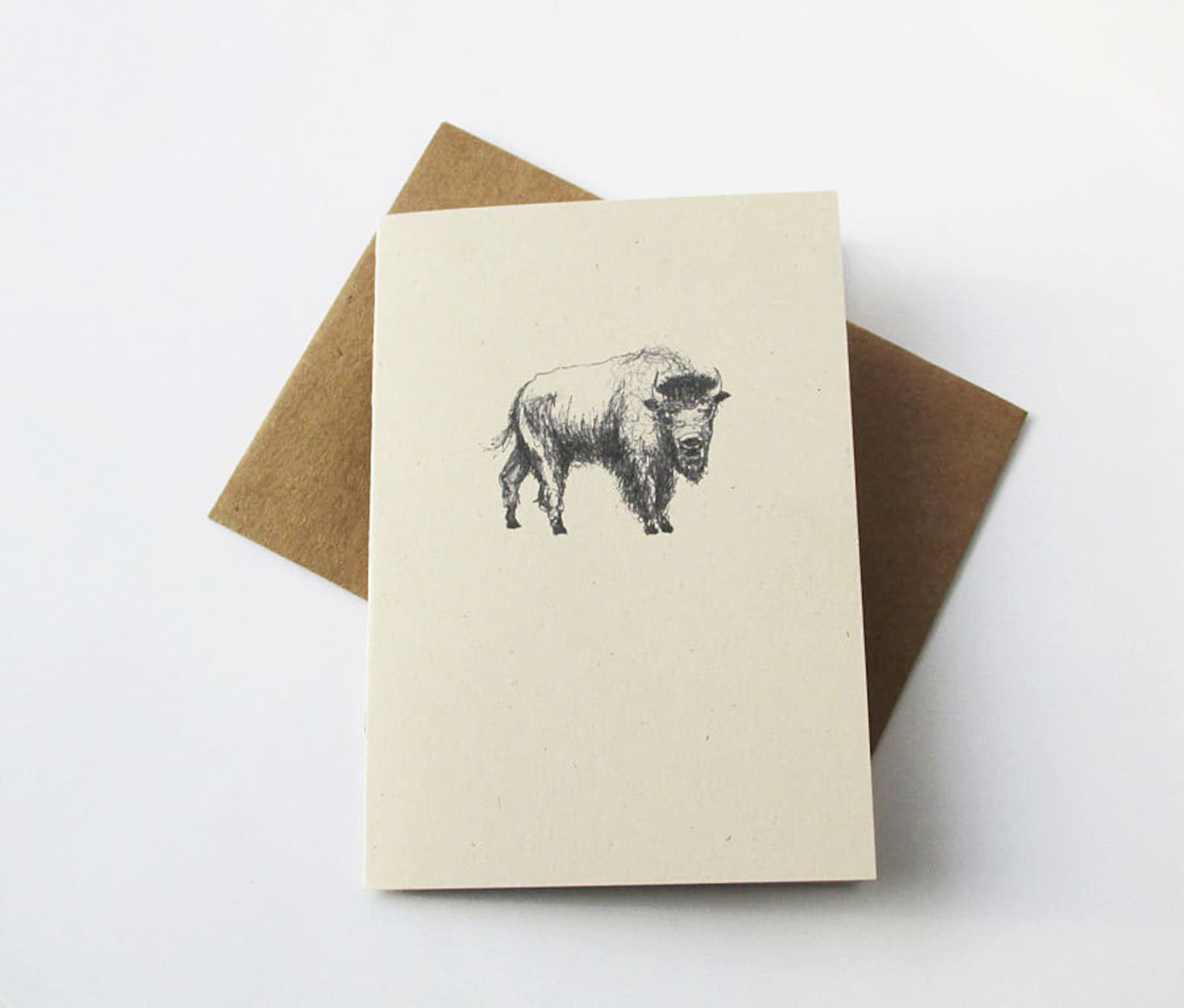 Buffalo note card. Recycled note card with text about buffalo | Etsy