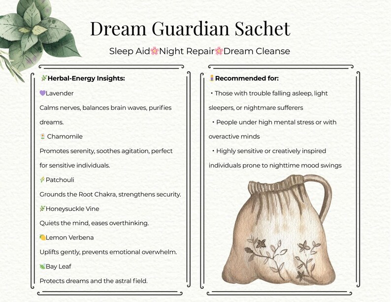 Organic Calm Sleep Herbal Sachet Set | Aromatherapy Dream Pillow Bags ...