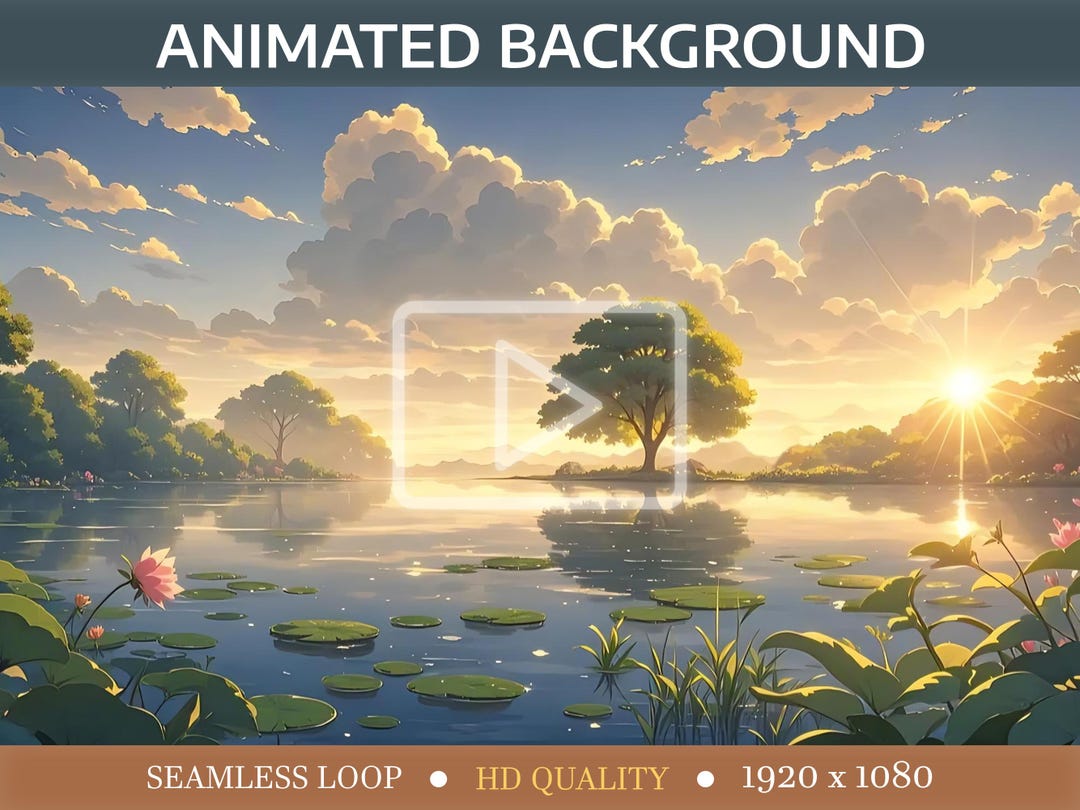 Sunset Landscape Animated Background, Live Desktop Background, Motion ...