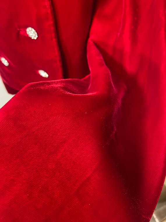 Vintage Velvet Red Rhinestone Jacket - Gem