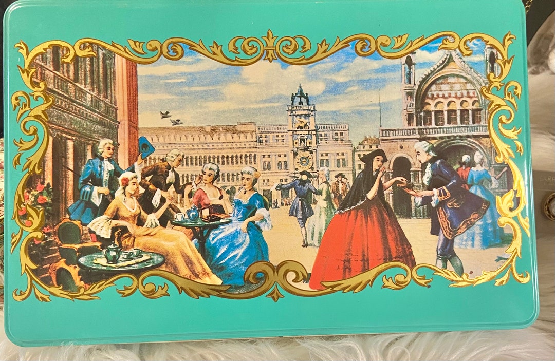 Vintage Victorian Scene Biscuits Tin Container - Etsy