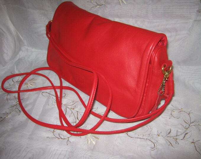 Vintage Lisa Loren Conway Classics Leather Red Shoulderbag Handbag ...