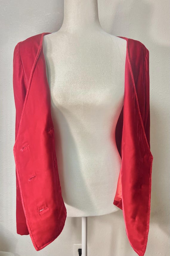 Vintage Velvet Red Rhinestone Jacket - Gem