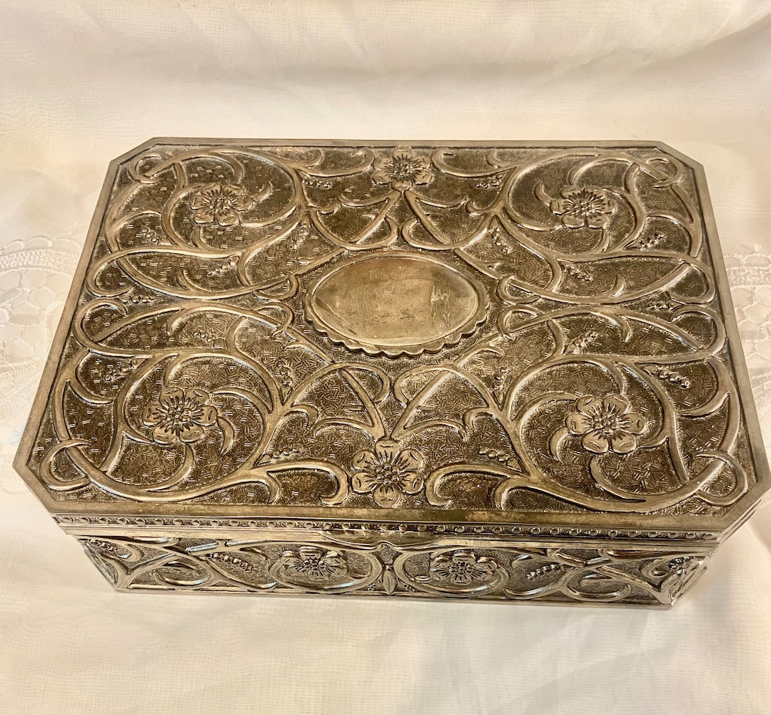 Vintage Silver Plated Godinger Jewelry Box - Etsy