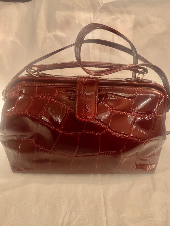Vintage Vinyl Burgundy Doctor Satchel Bag - Gem