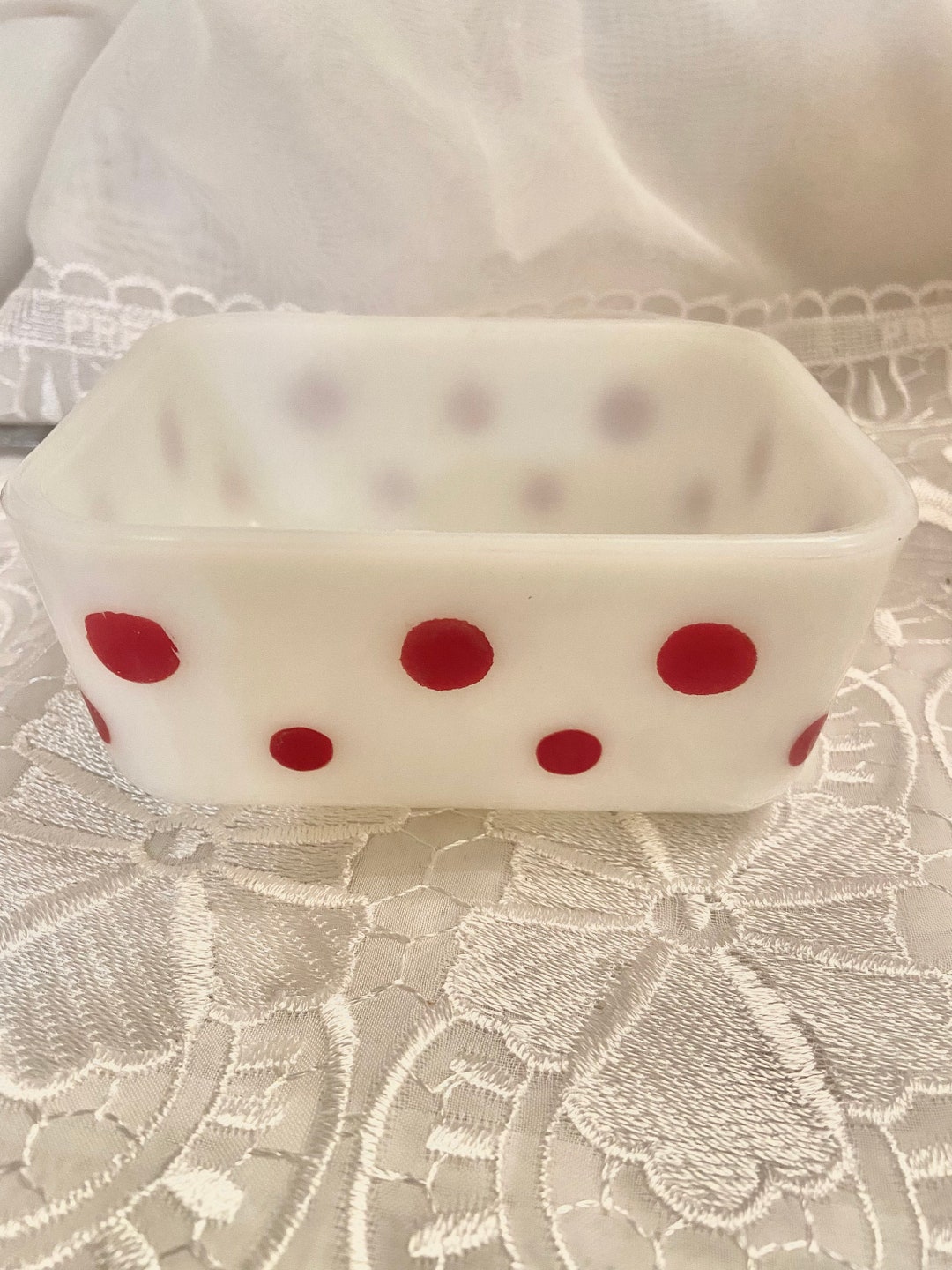 Vintage Mckee Refrigerator Red Dot Dish RARE - Etsy
