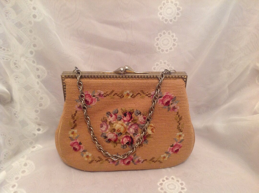 Vintage 1963 Needle Point Pocketbook Handbag Frame Martha Klein NYC - Etsy
