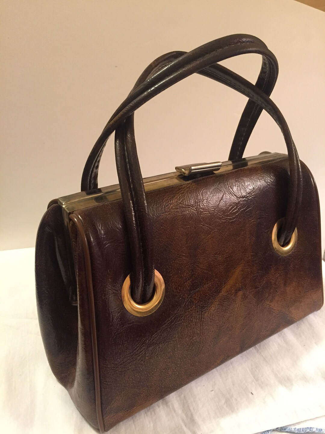 Vintage Brown Vinyl Garay Old Fashion Pocketbook - Etsy